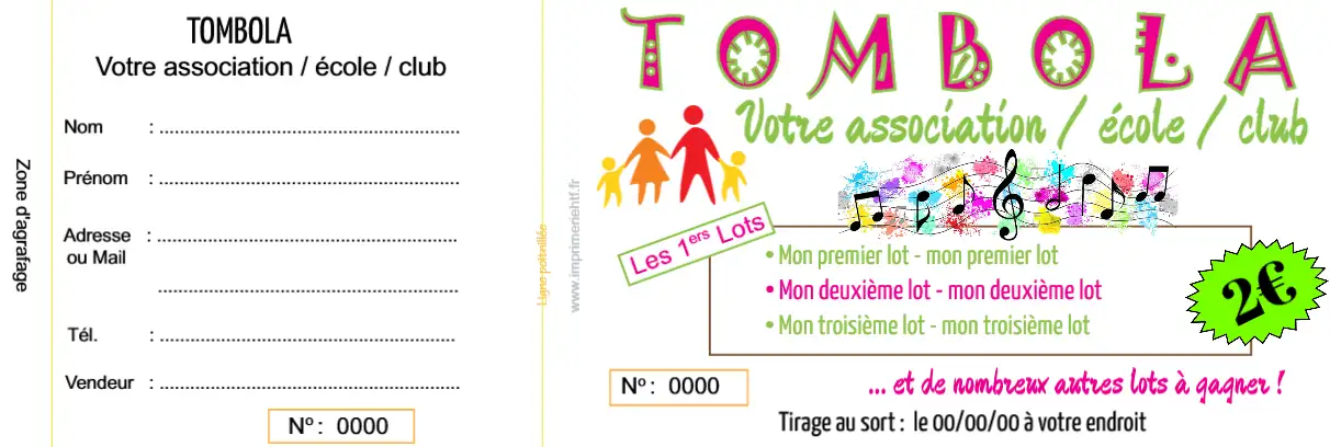 Tickets Tombola personnalisés faciles chez HTF